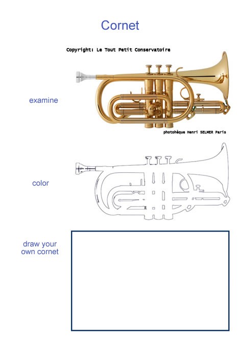 trumpet coloring sheet