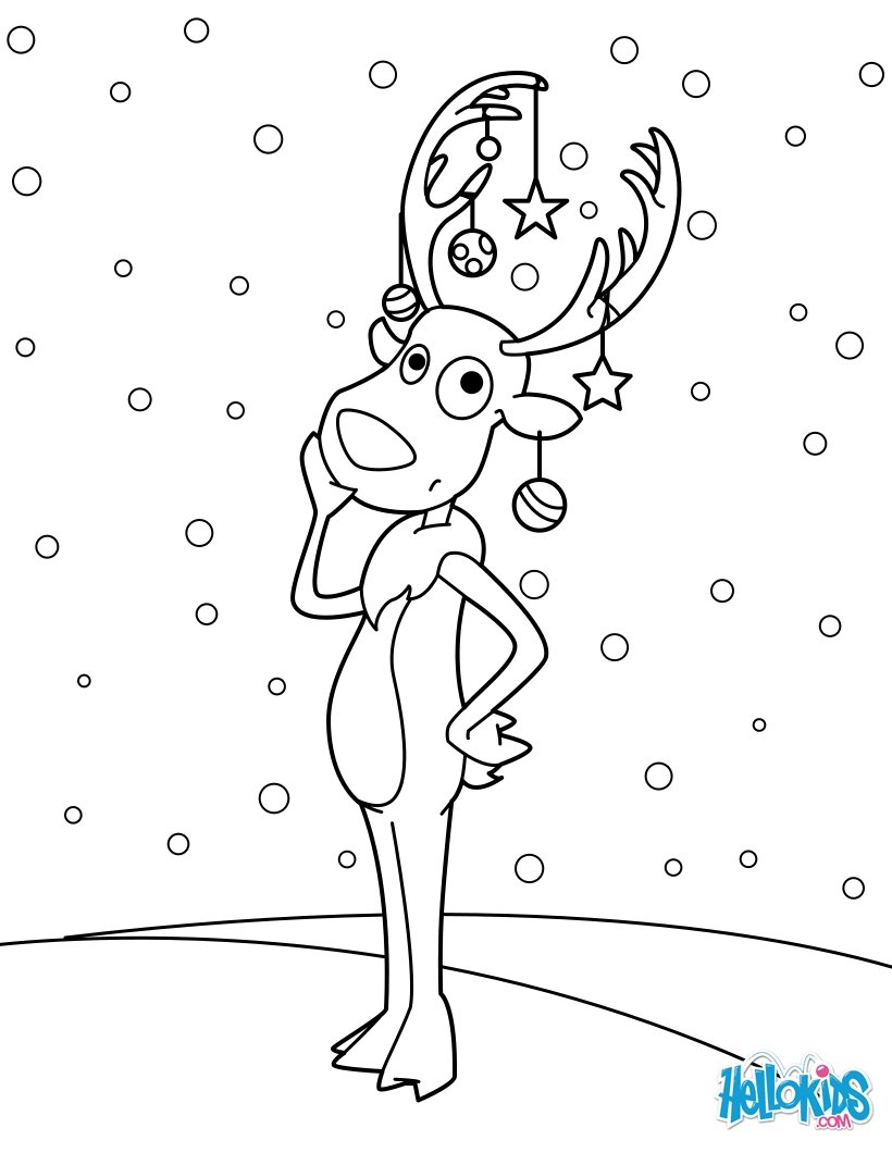 dasher santas reindeer coloring pages