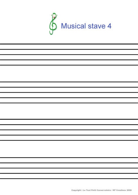 Musical stave 4 coloring pages - Hellokids.com