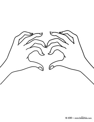 Hand Heart Coloring Pages Sketch Coloring Page