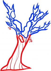 How to draw how to draw a winter tree, winter tree - Hellokids.com