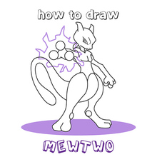 How to draw mewtwo - Hellokids.com