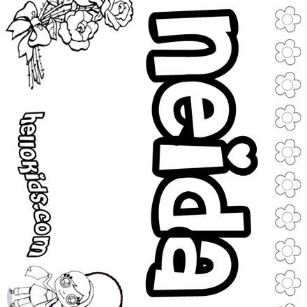 N names for girls coloring posters - 0 printables to create your name ...
