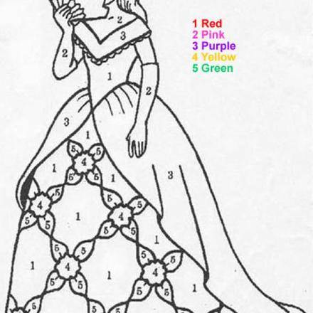 Color By Number Preschool | Princess Coloring, Princess 35D
