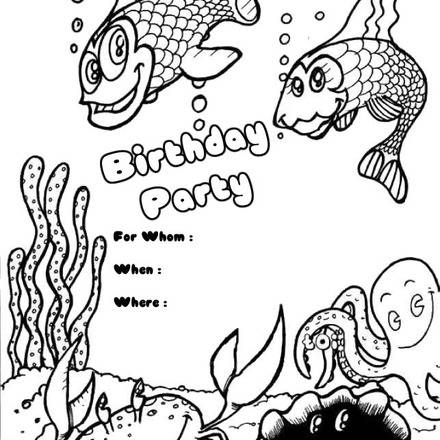 BIRTHDAY INVITATIONS coloring pages - Coloring pages - Printable ...