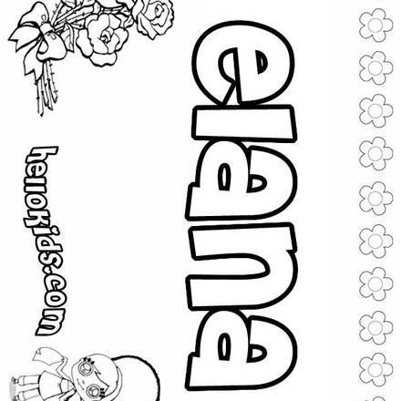 Elliana Coloring Page Coloring Pages