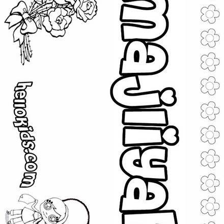 M names for girls coloring posters - 0 printables to create your name ...