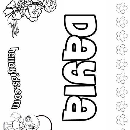 D names for GIRLS free coloring sheets - 0 printables to create your ...