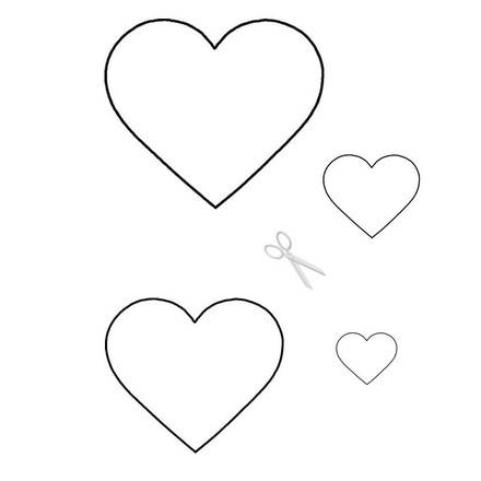 Valentine's day outlines and patterns - Heart stencils to print and cut out