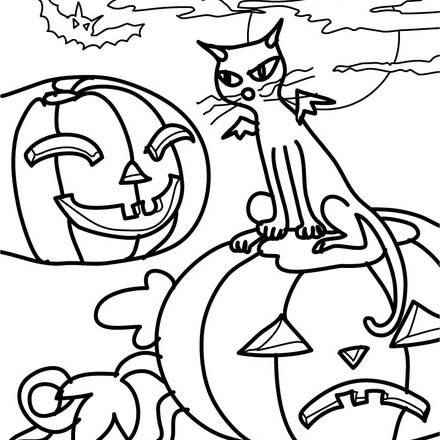 BLACK CATS coloring pages - 15 printables to color online for Halloween