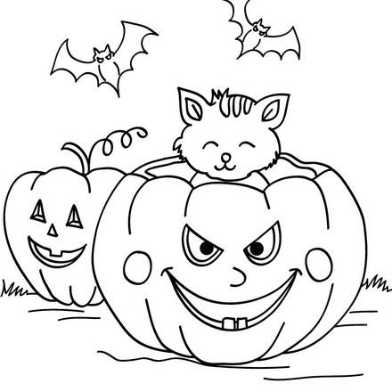 Jack-o-Lantern PUMPKINS coloring pages - Free coloring pages for kids