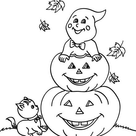 Jack-o-Lantern PUMPKINS coloring pages - Free coloring pages for kids