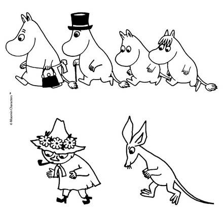 MOOMIN coloring pages - 8 free printables of cartoon characters to ...