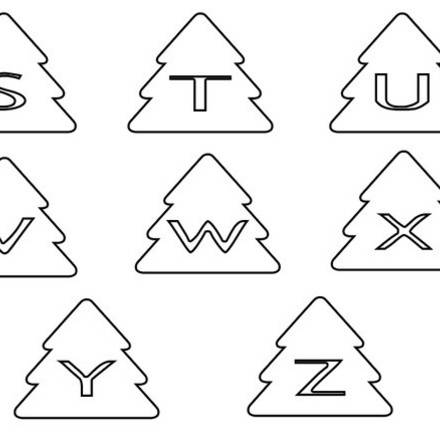 CHRISTMAS TREE letters of alphabet coloring pages - Coloring pages ...
