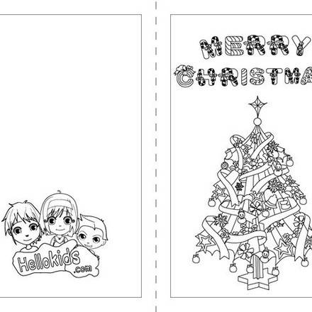 MERRY CHRISTMAS Cards coloring pages - Free printables for kids to ...