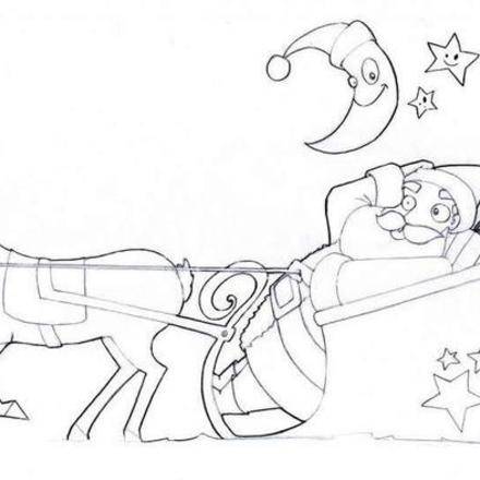 SANTA'S SLEIGH coloring pages - 7 Xmas online coloring books and printables