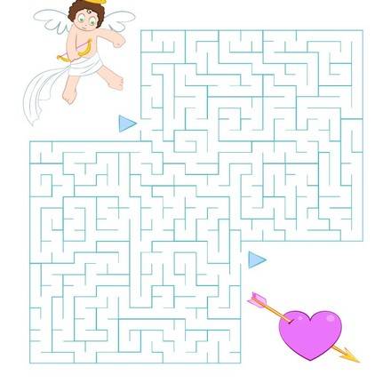 Valentine's Day printable mazes - 6 fun online mazes to print and play ...