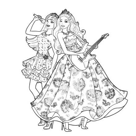 Barbie THE PRINCESS & THE POPSTAR coloring pages - coloring for girls ...