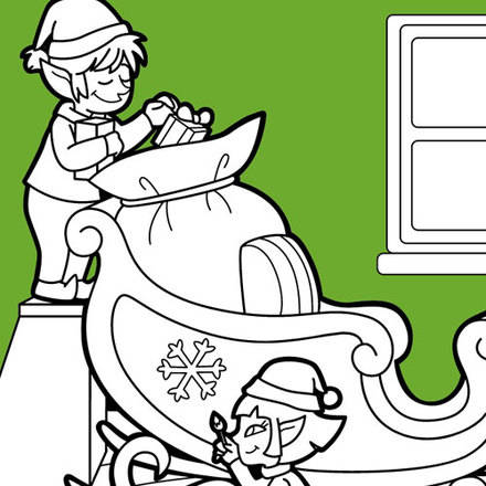 SANTA'S SLEIGH coloring pages - 7 Xmas online coloring books and printables